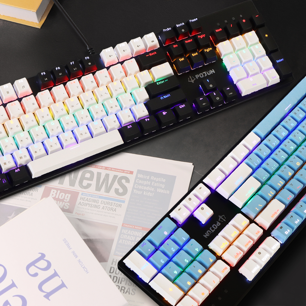 【POJUN PJ04 雙色】機械鍵盤 鍵盤 電競鍵盤 機械式鍵盤 青軸鍵盤 茶軸鍵盤 青軸 茶軸 紅軸鍵盤 靜音鍵盤 | 蝦皮購物
