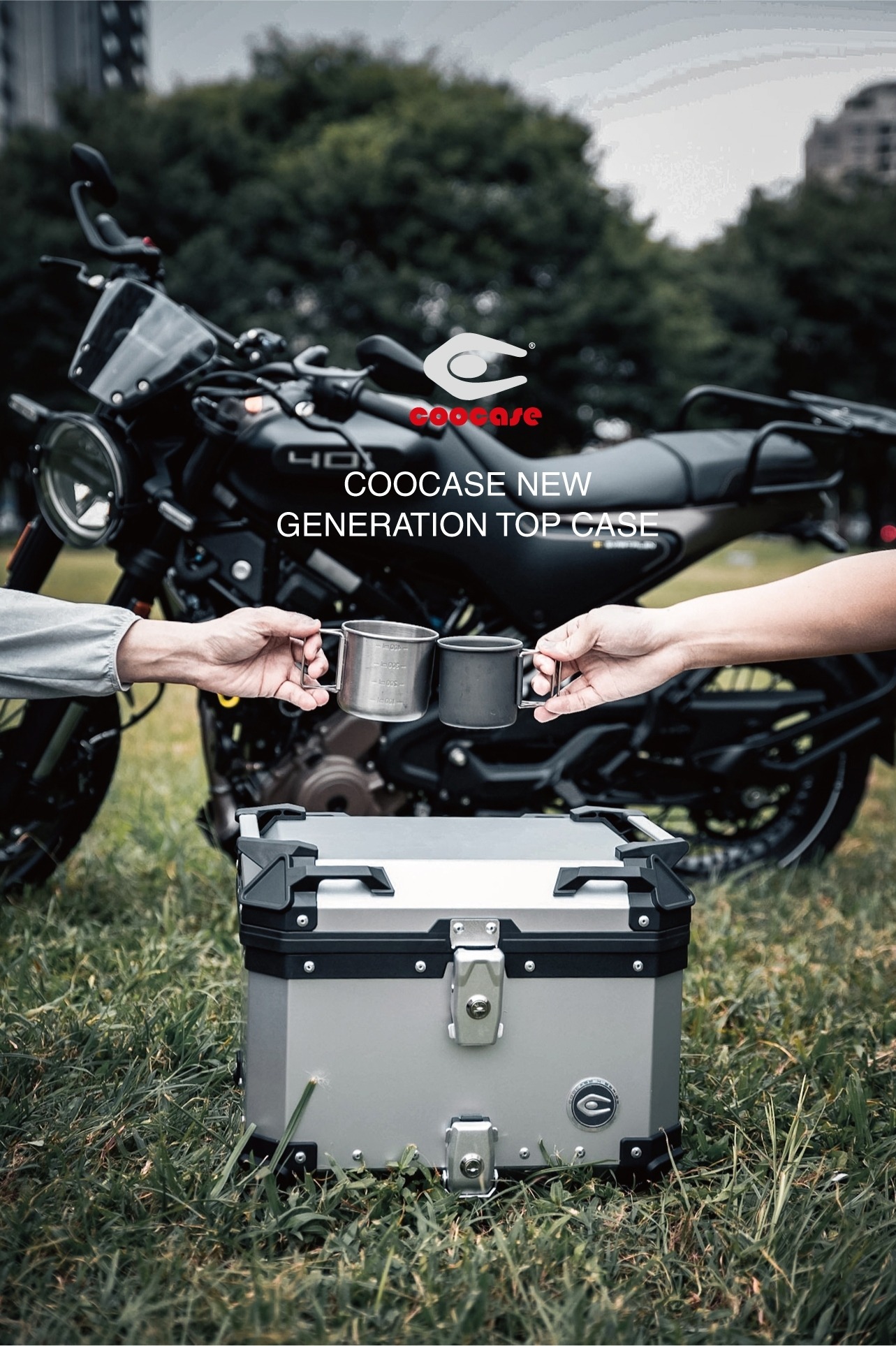 【KK】新加坡 Coocase (65L) 鋁箱機車置物箱/後箱 快拆設計 附多孔位設計轉接底盤 | 蝦皮購物