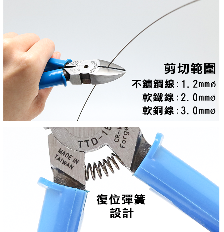 WIGA 威力鋼 TTD-150 6吋 強力型日式斜口鉗 | 蝦皮購物