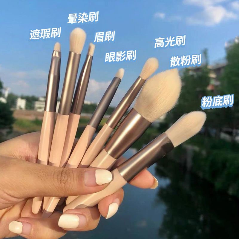 Suke.co 台灣現貨 ins 8支 馬卡龍 迷你刷 眼影 腮紅刷 眉刷 化妝套刷 化妝刷 便攜好收納 | 蝦皮購物