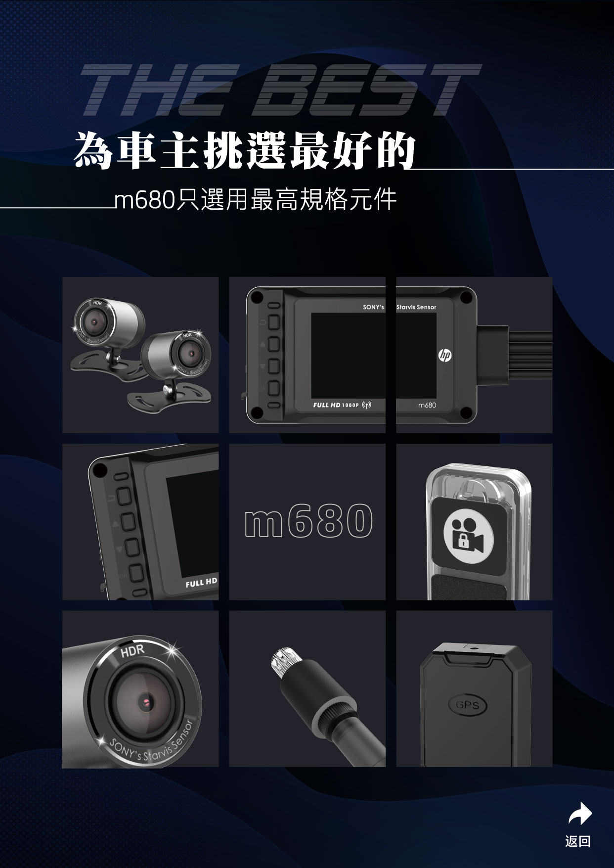 【普龍貢-實體店面】惠普 HP M680 夜視高清 雙鏡頭 前後1080P WiFi 全機防水 贈64G 行車記錄器 | 蝦皮購物