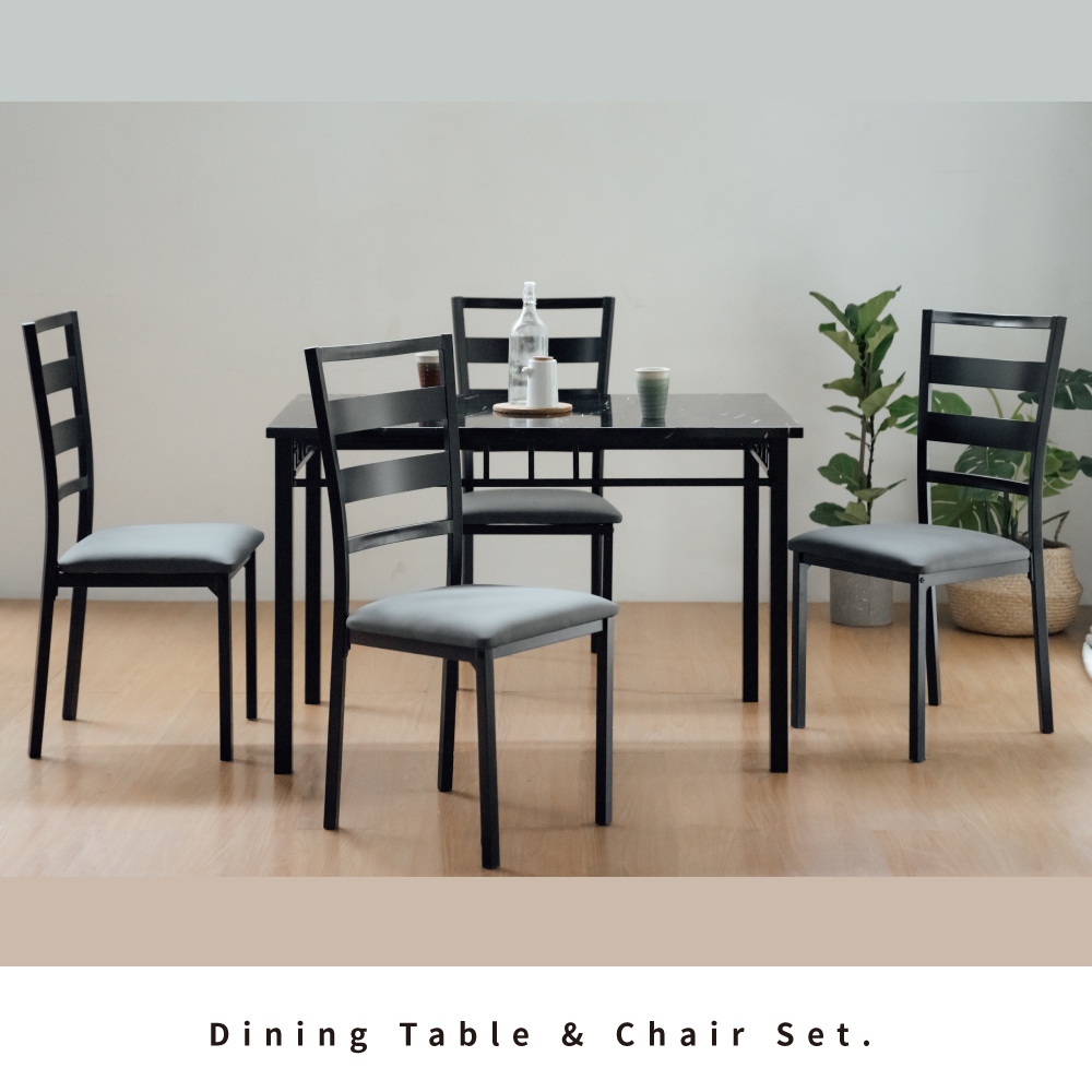 RICHOME 福利品 DS-085 達斯工業風餐桌椅組(1桌4椅) 餐桌椅組 餐桌 餐椅 餐廳 飯桌 聚餐 | 蝦皮購物