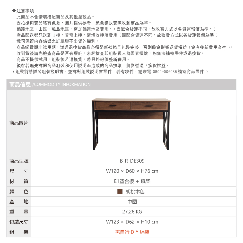 【RICHOME】福利品 DE-309 艾倫雙抽事務桌 辦公桌 電腦桌 工作桌 主管桌 職員桌 書桌 | 蝦皮購物
