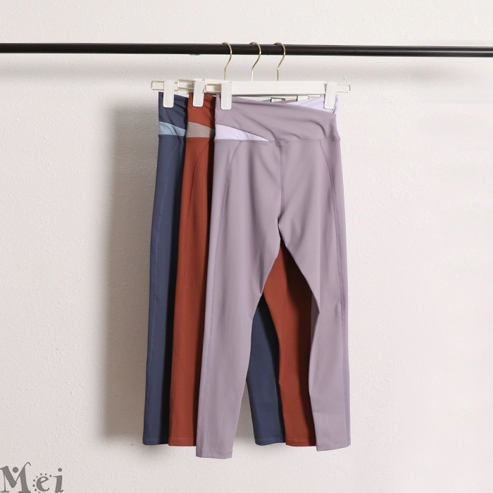 Mei ing 運動緊身褲時尚高腰撞色V腰彈力速乾透氣健身運動長褲跑步運動褲打底褲壓縮褲顯瘦翹臀瑜伽褲彈力健身褲 | 蝦皮購物