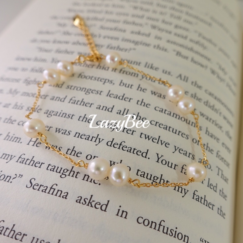 LazyBee 《設計師款》 清新天然珍珠手鍊 ｜925純銀鍍18k金｜現貨 | 蝦皮購物