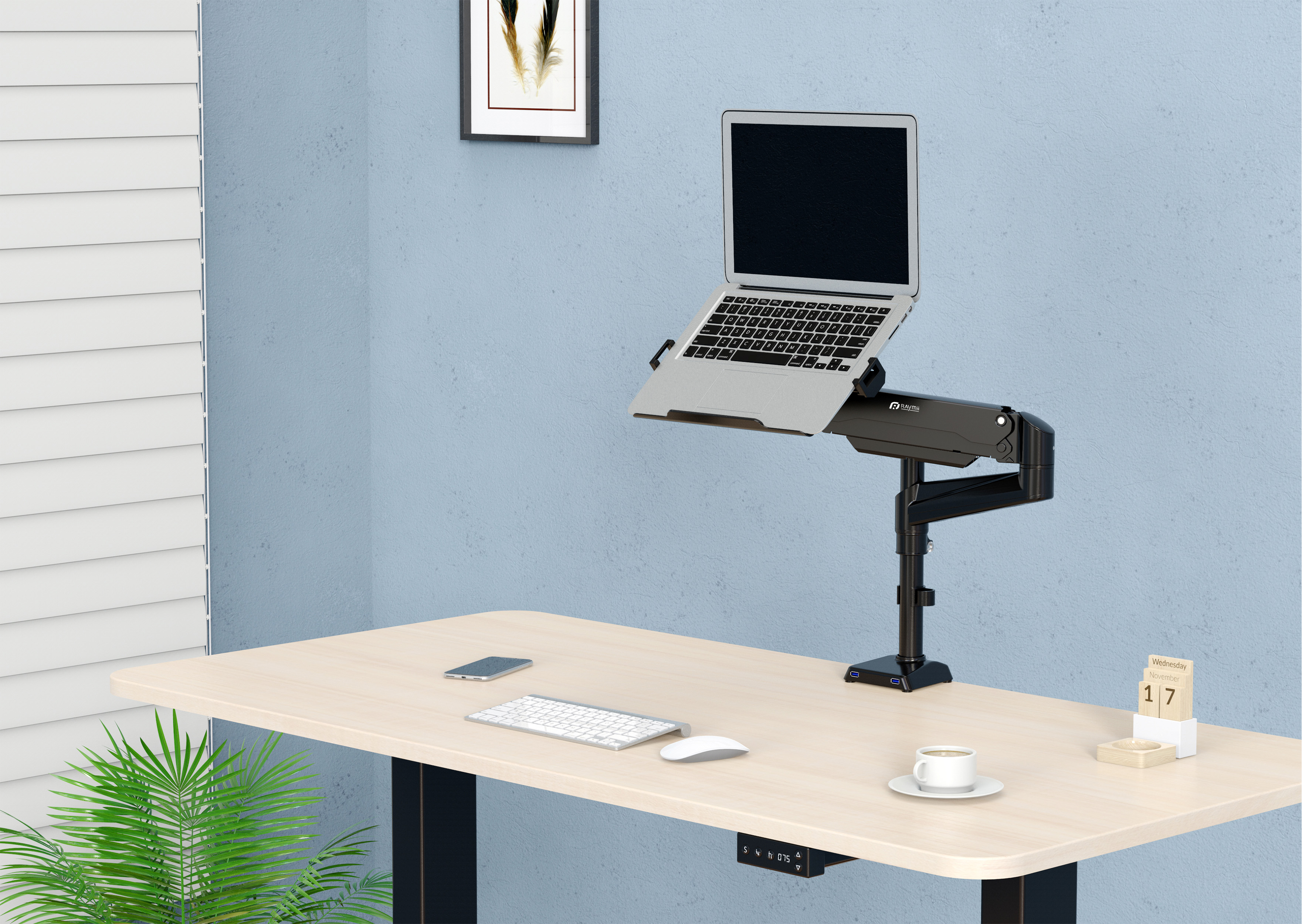 瑞米 Raymii VS-73 氣壓式 筆電架 32吋 螢幕支架 USB 鋁合金 螢幕架 增高架 顯示器支架 | 蝦皮購物