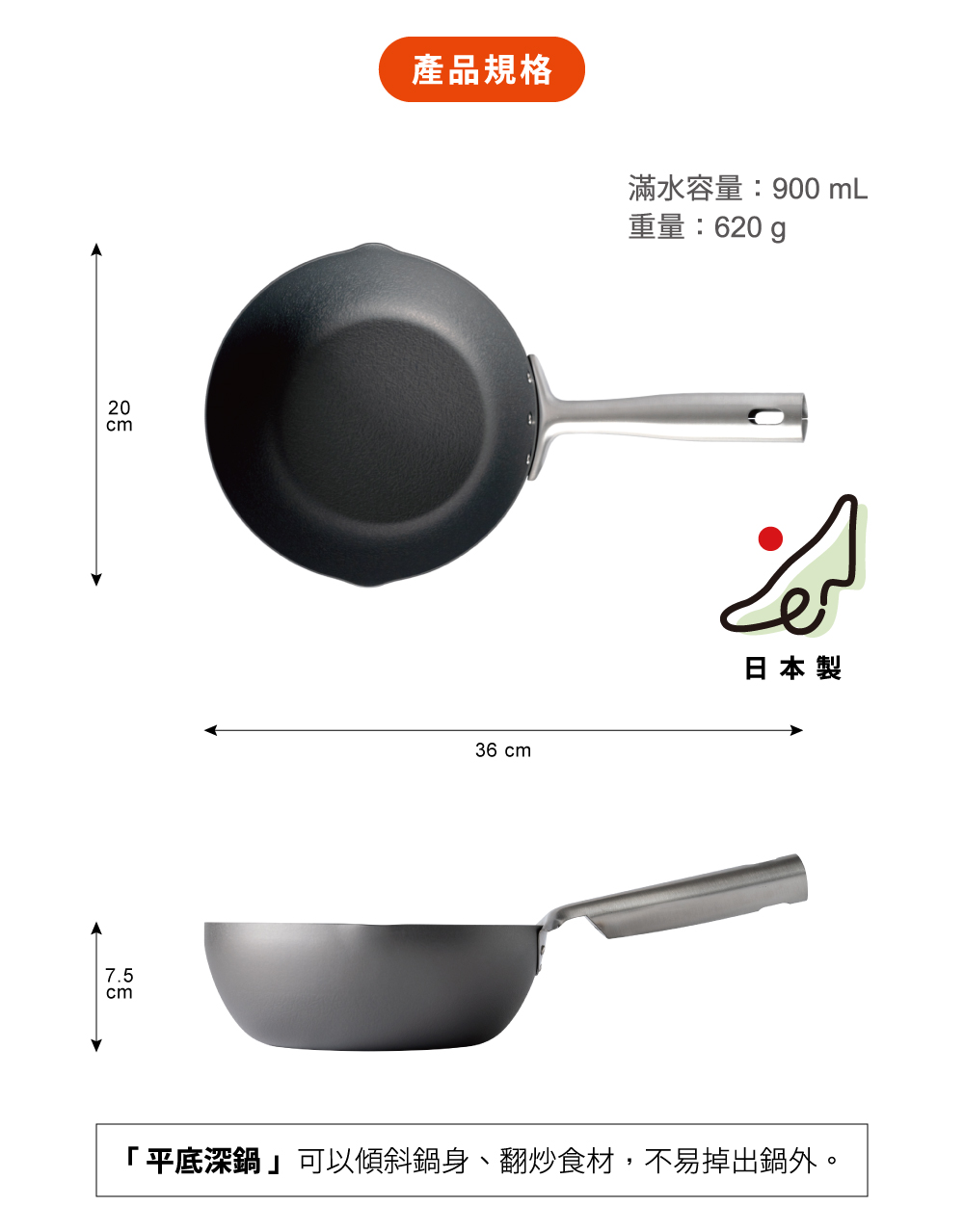 Arnest eN 20cm無塗層炒鐵鍋 超輕量 物理不沾 炒鍋神器 日本製 | 蝦皮購物