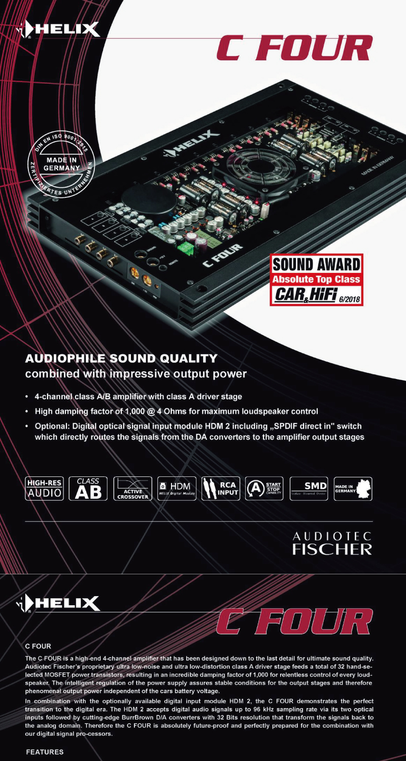 M5r【HELIX C FOUR】四聲道 Hi-end 擴大機 車載功率放大器 德國原廠公司貨 | 蝦皮購物
