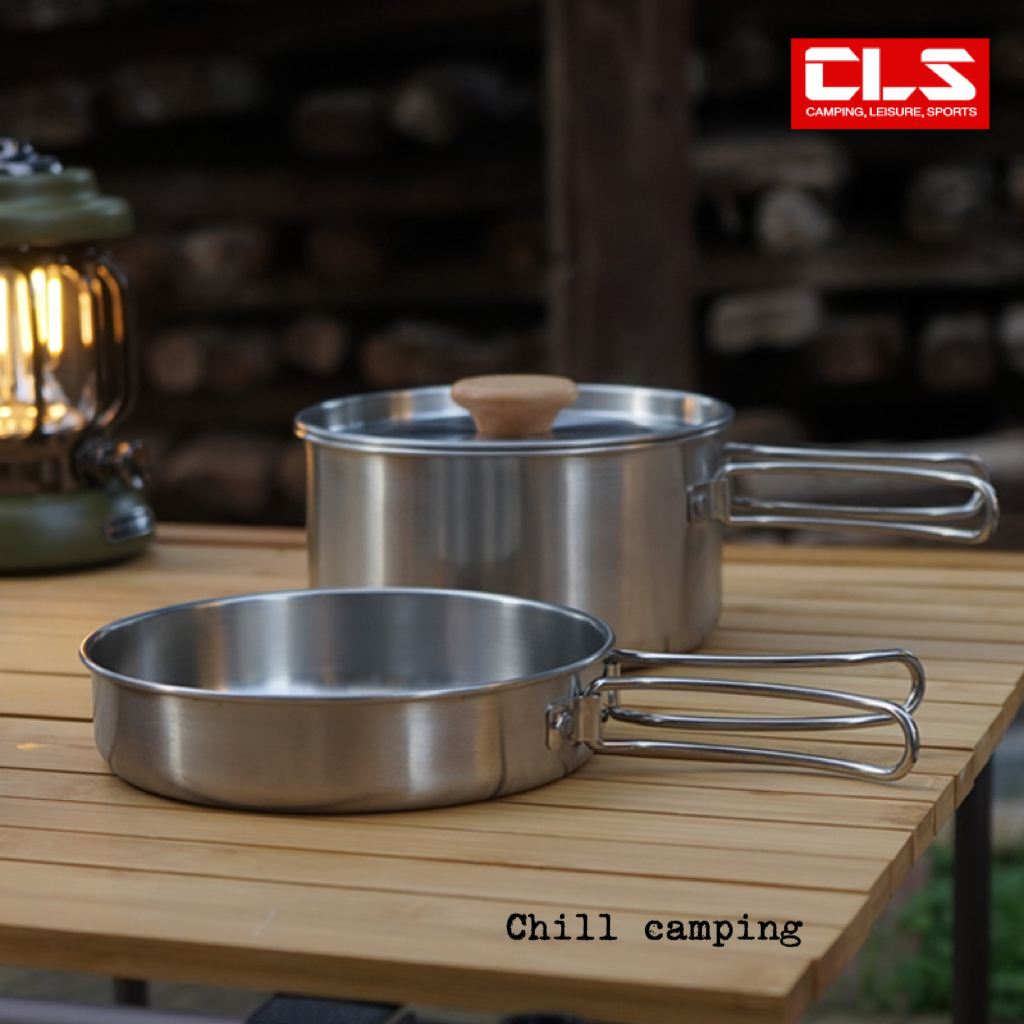 CLS 304不鏽鋼套鍋兩件組 超輕量鍋具 露營登山必備 高山鍋具 野營鍋具 露營鍋具 戶外鍋具 鍋具 野餐 餐具 | 蝦皮購物