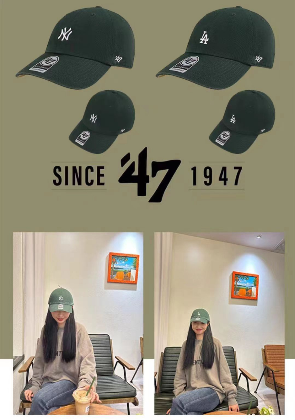 現發《韓國代購多款可選》CP77-ny-la 47帽子 軟頂 小標NY 小標LA 棒球帽 洋基帽 老帽 可調式老帽 | 蝦皮購物