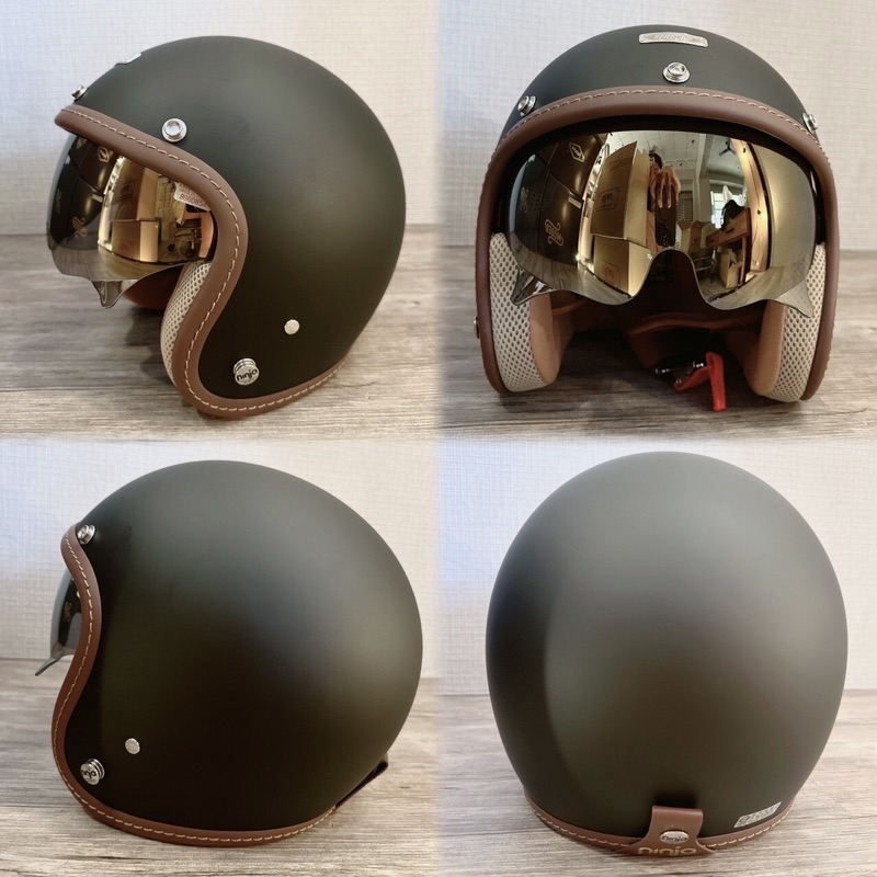 微町♥️安全帽 Ninja 醺砂 騎士帽 涼感內襯 內墨鏡 806 806A 消光 內藏鏡片 素色 素面 | 蝦皮購物