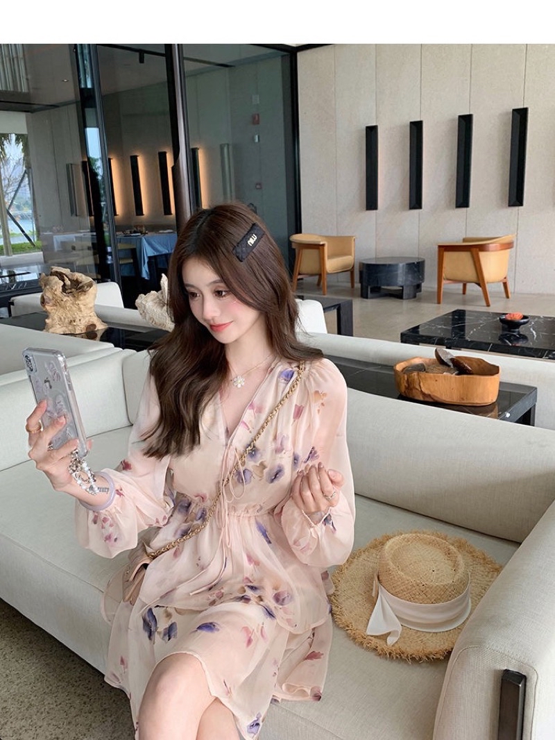 🎀Hanagirl 正韓 ️初春楚楚柔柔的法式浪漫 泡泡袖洋裝 正韓洋裝 A019 I069 | 蝦皮購物