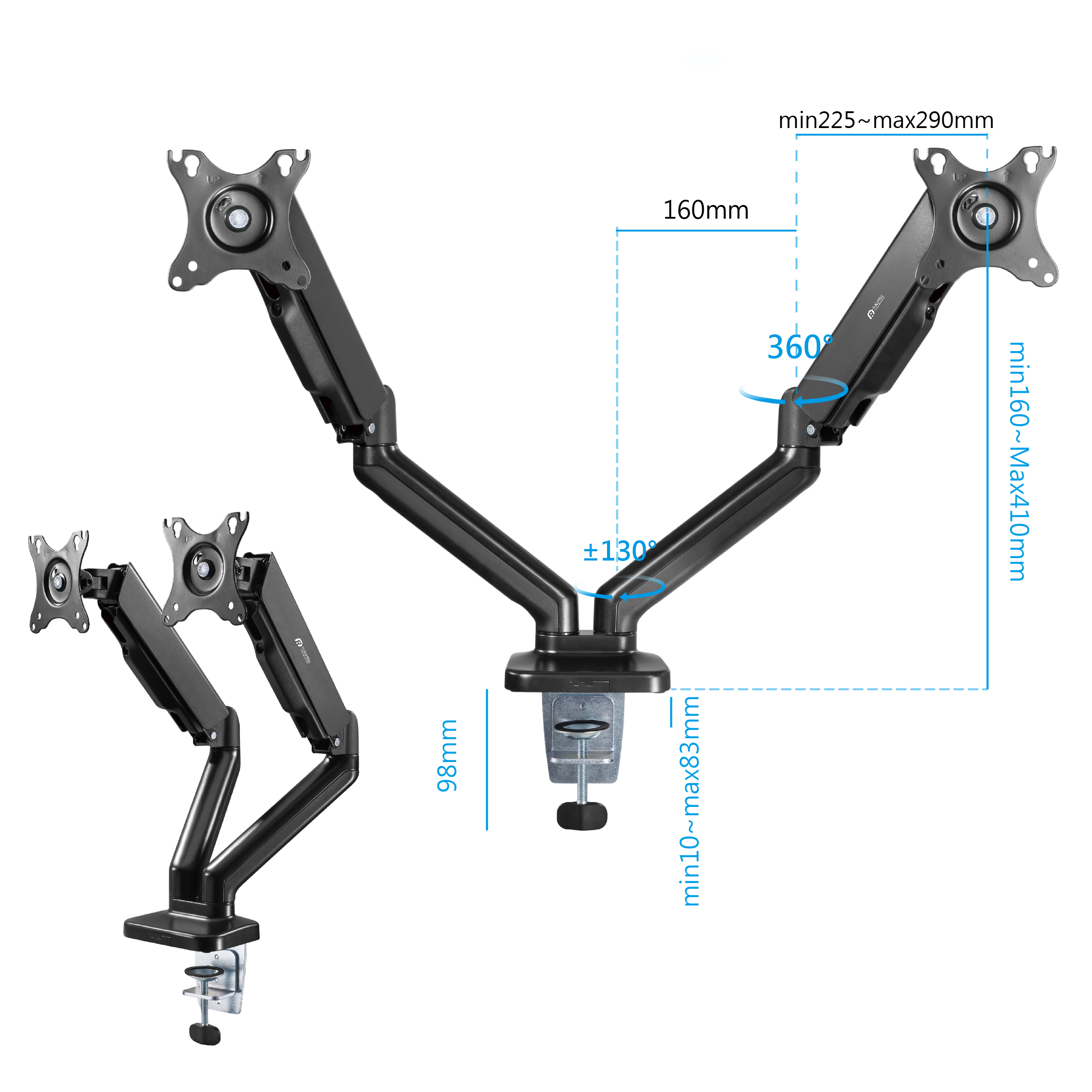 【瑞米 Raymii】 LS11 氣壓式 32吋 雙螢幕支架 螢幕架 電腦螢幕增高架 顯示器支架 懸掛支架 壁掛架 | 蝦皮購物