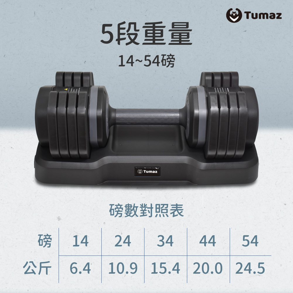 Tumaz月熊健身/調節式啞鈴 5-54磅 單手一秒極速調重 1支抵5支 免運台灣現貨 | 蝦皮購物