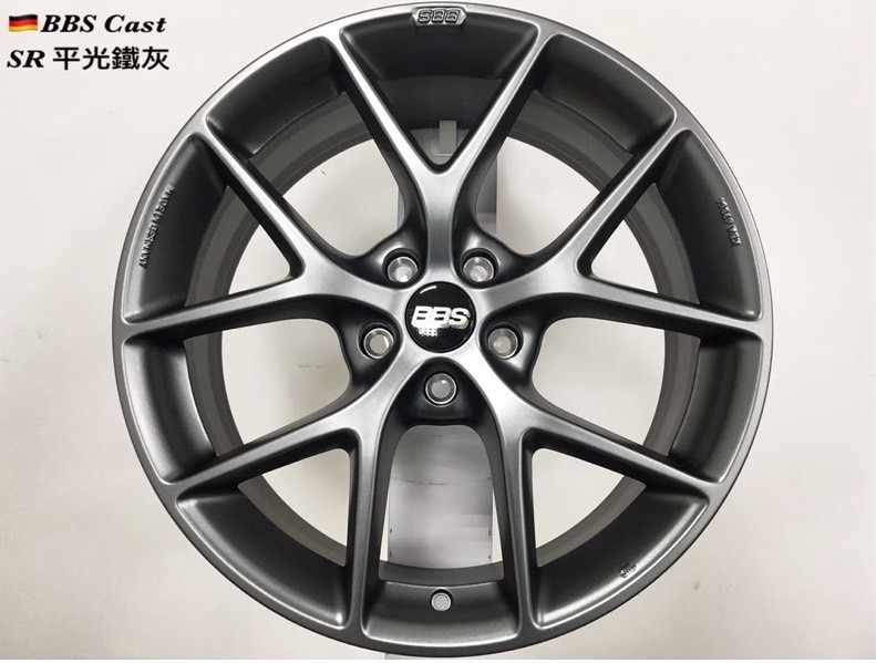 【頂尖】全新 BBS鋁圈 18吋 BBS SR 8.5J 5X108/5X112/5X120 平光灰/平光灰車面 | 蝦皮購物
