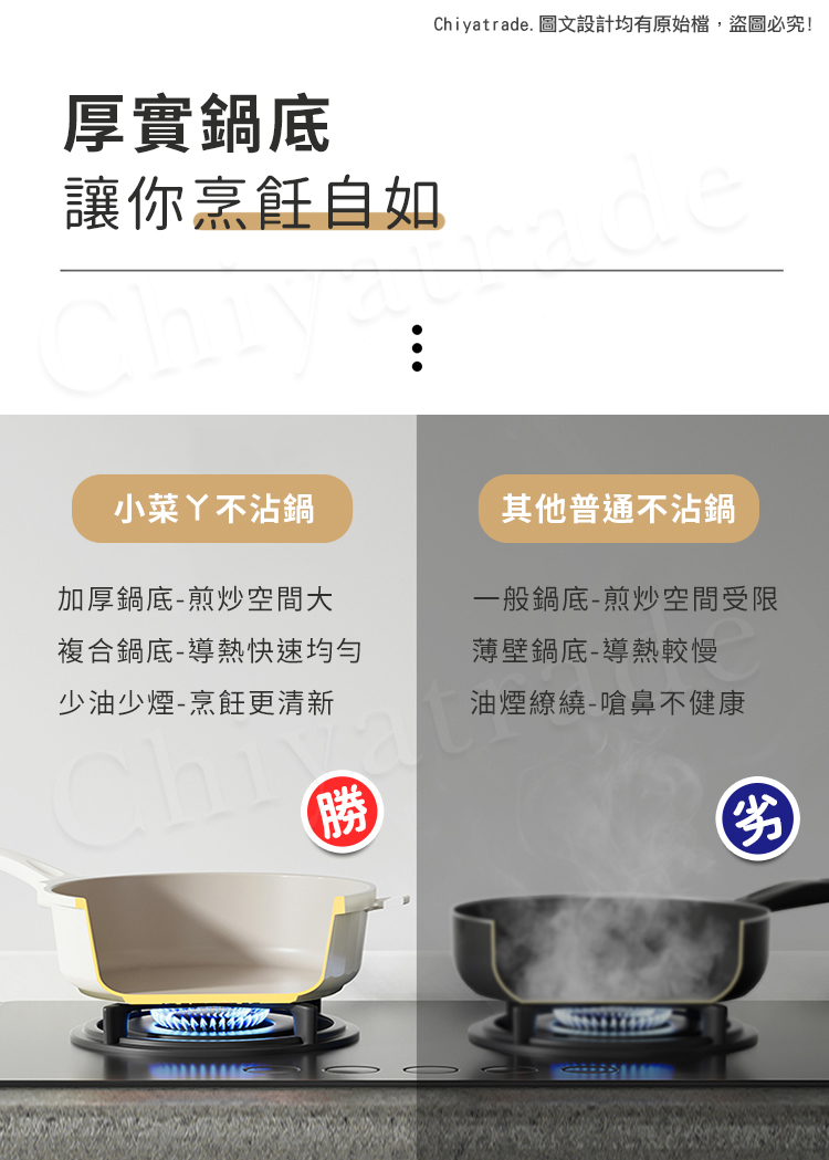 公司貨含發票【Sushar小菜丫】羅馬柱款 不沾鍋 深煎炒鍋28cm IH全對應(全平玻璃蓋)-白色 | 蝦皮購物