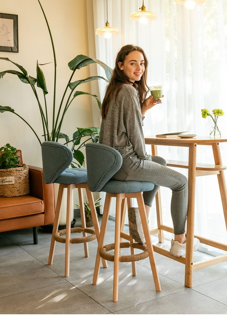 【免運】實木 旋轉椅 北歐 吧台椅 可定制 餐椅 咖啡椅 高腳凳 餐廳椅 酒吧椅 餐桌椅 靠背椅 靠背高腳椅 JH307 | 蝦皮購物