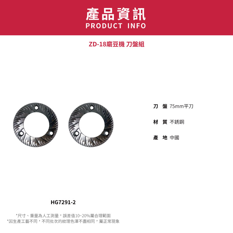 【WPM】ZD-18磨豆機 刀盤組 / HG7291-2 (75mm平刀) |Tiamo品牌旗艦館 | 蝦皮購物