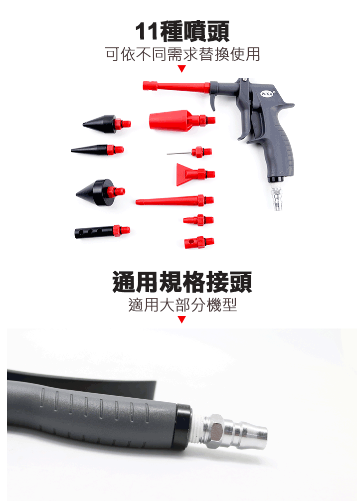 WIGA 威力鋼 DG1-S10 高壓輕量型空氣噴槍組[多頭可換,輕量化風槍] | 蝦皮購物