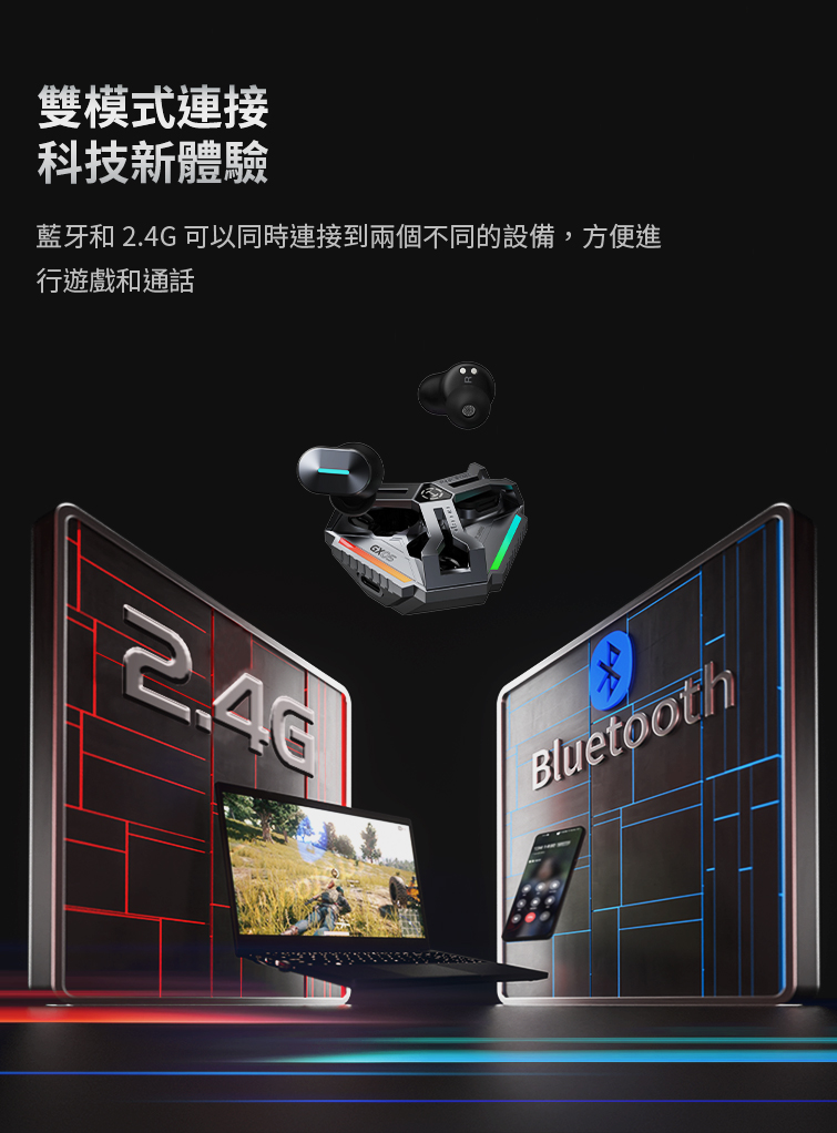【EDIFIER】GX05 2.4G超低延遲電競耳機 搭配無線發射器 雙模式真無線耳機 藍牙耳機 RGB HECATE | 蝦皮購物