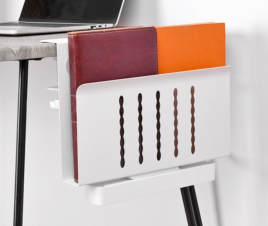 【瑞米 Raymii】 ZN-11 夾桌平板筆電收納支架 書本收納 桌邊收納支架 收納槽 升降桌配件 | 蝦皮購物