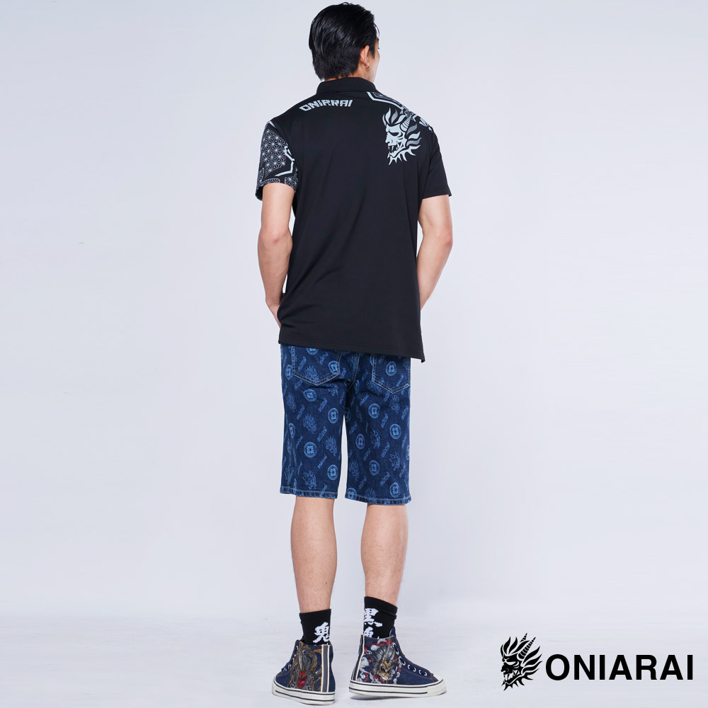 BLUE WAY 鬼洗 ONIARAI - 男款 大和魂匠人家徽鬼面短袖POLO衫(黑) | 蝦皮購物