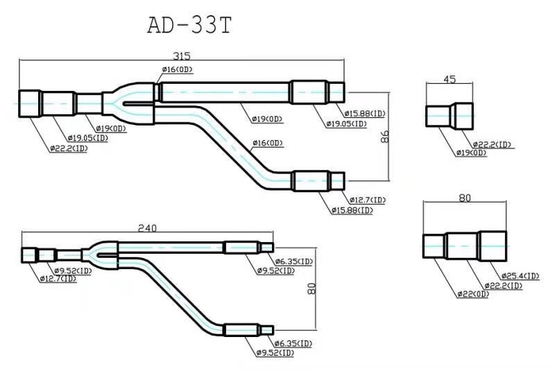 VRV中央空調分歧管 含保溫泡棉 大小頭 22T 33T 72T 73T | 蝦皮購物