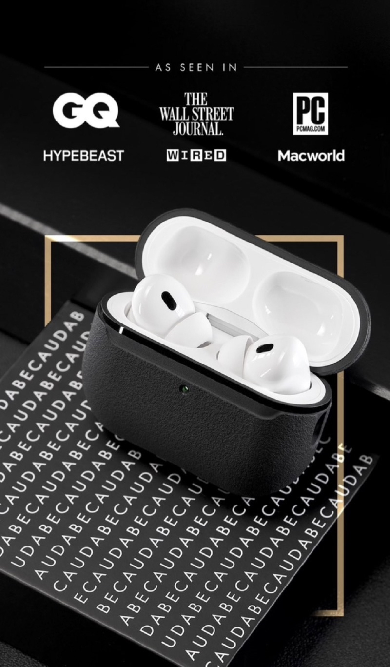 Caudabe MEZZO AirPods Pro 2 (二代)專用保護殼 (USB-C 充電埠相容) 極簡黑 | 蝦皮購物