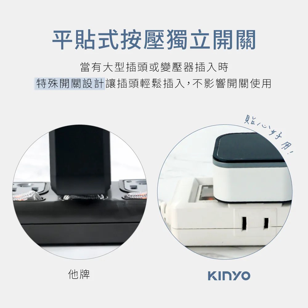 【KINYO】一開三插PD+QC延長線 (CGUPD) 6呎/9呎 PD快充 Type-C 獨立開關 | 蝦皮購物