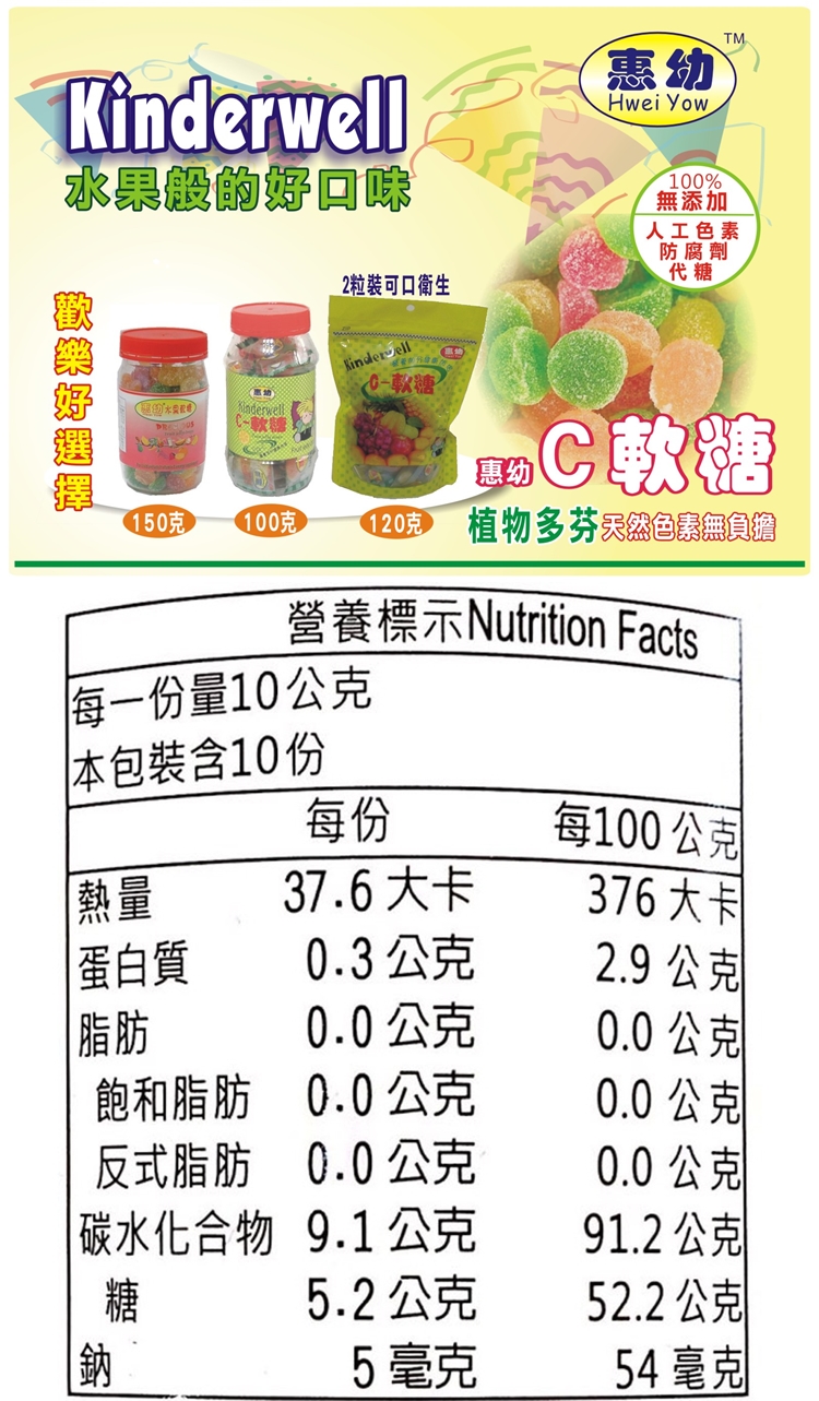 公司貨 惠幼 維他命C QQ軟糖 120g(包)【德芳保健藥妝】 | 蝦皮購物