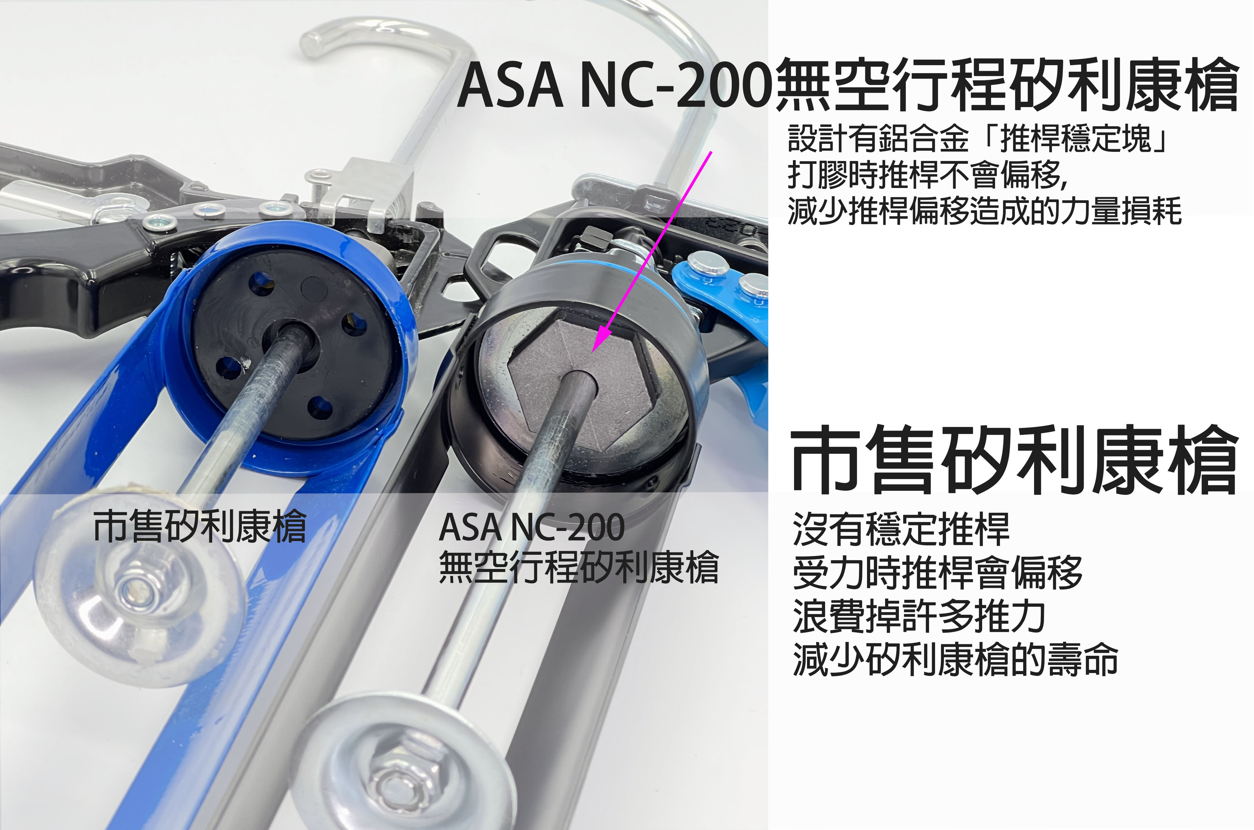 台灣製ASA nc-200無空行程主動不滴膠矽利康槍，強化膠管座專利結構 | 蝦皮購物