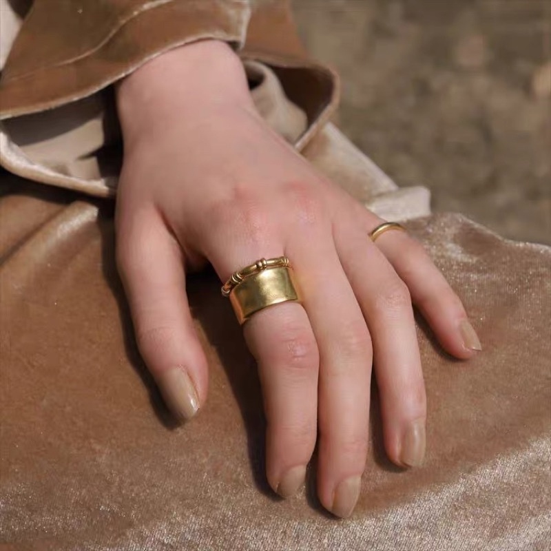 【24H出貨】ten.日本S925純銀 小眾設計雙層可調節開口戒指 日牌飾品 配 | 蝦皮購物