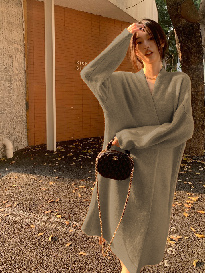 【梨卡】隔日到貨 女裝 綿羊絨 外套 針織外套 冬天外套 秋冬外套 衣服女 女外套 長版外套 DR367【現貨24H】 | 蝦皮購物