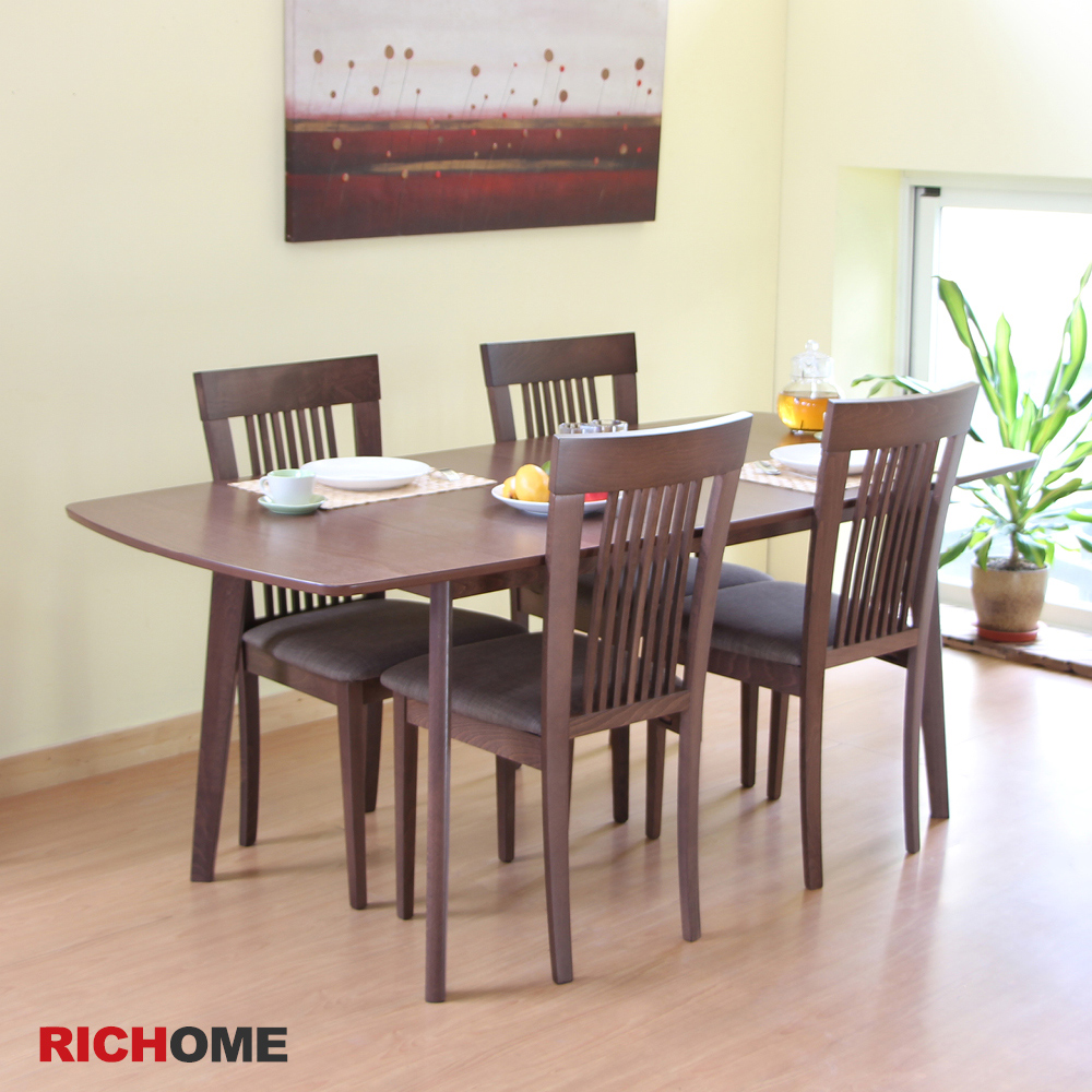 RICHOME 福利品 TA-315 CH-1020 安迪可延伸實木餐桌椅組 一桌四椅 餐桌椅 餐桌 餐椅 單人椅 餐廳 | 蝦皮購物