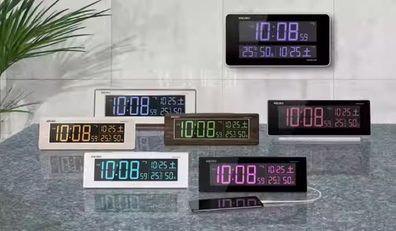 日本 SEIKO DL307 電波 LED 高質感 70色文字變色 插電式交流式 鬧鐘 現貨+預購 | 蝦皮購物