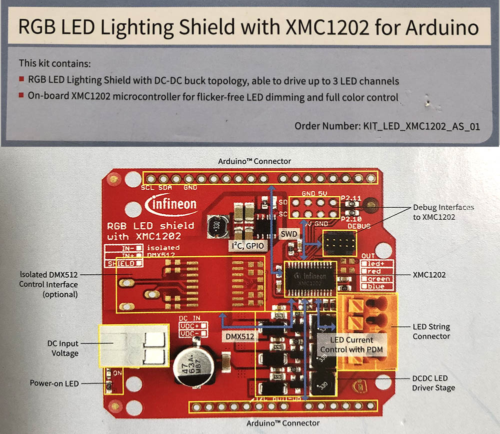 infineon 英飛凌 RGB LED 照明擴充板 (with XMC1202 for Arduino) | 蝦皮購物