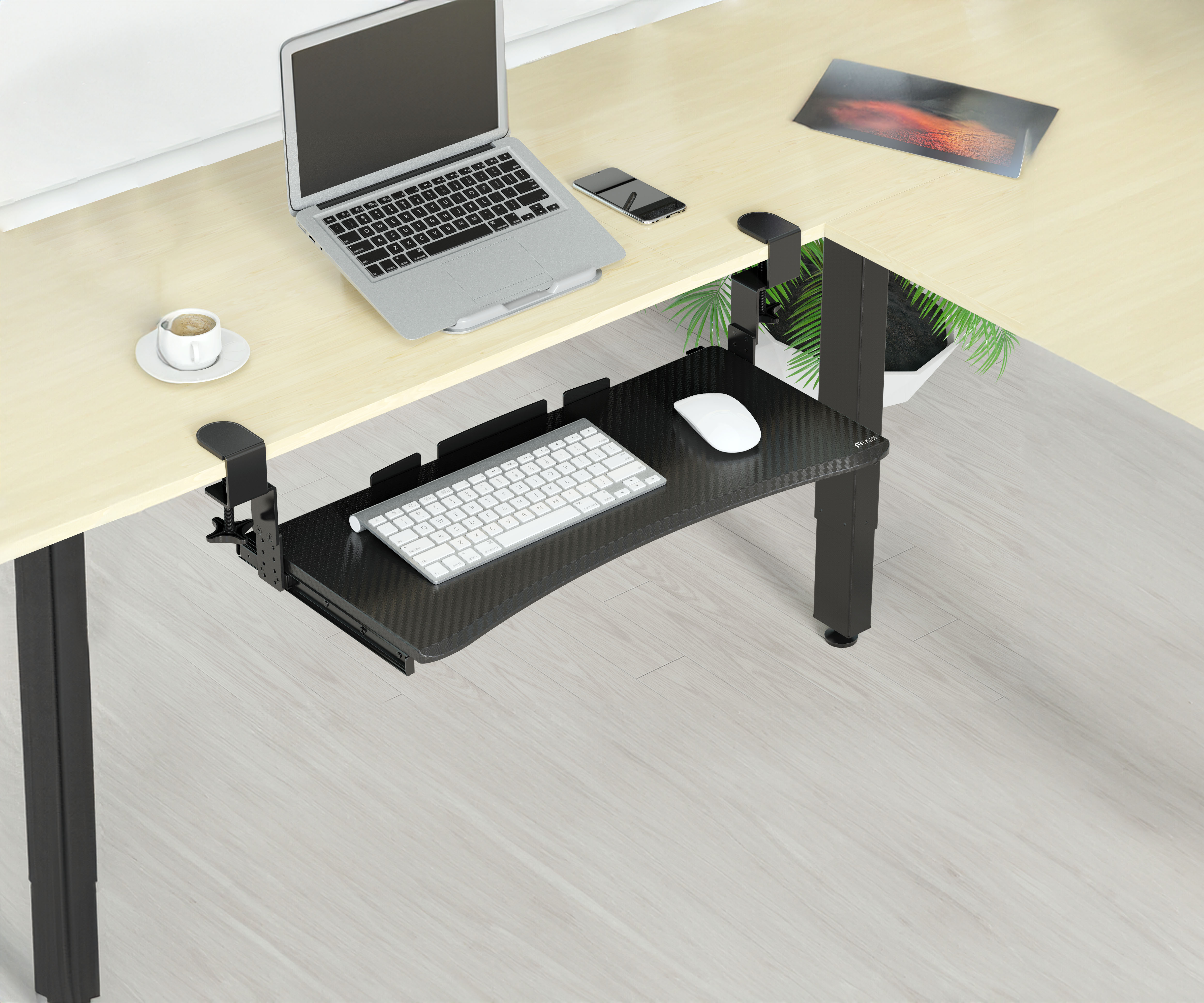 瑞米 Raymii OA-11 五段高度調整夾桌式電腦鍵盤托架 圓弧形 鍵盤收納架 鍵盤收納抽屜 可拆卸夾式鍵盤托 | 蝦皮購物