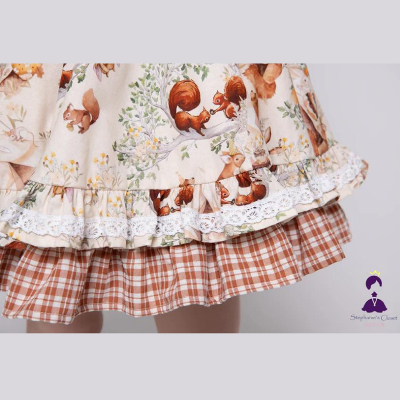 ⭐lisastar 台灣現貨 A03§台灣設計師品牌§森林好朋友 唯美女童洋裝 女童禮服 女童純棉洋裝 女童週歲禮服 | 蝦皮購物