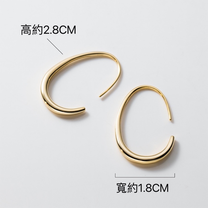 Sweet Air S925純銀 M4804 全純銀 水滴造型 橢圓線條純銀耳環 韓系簡約純銀耳飾 | 蝦皮購物