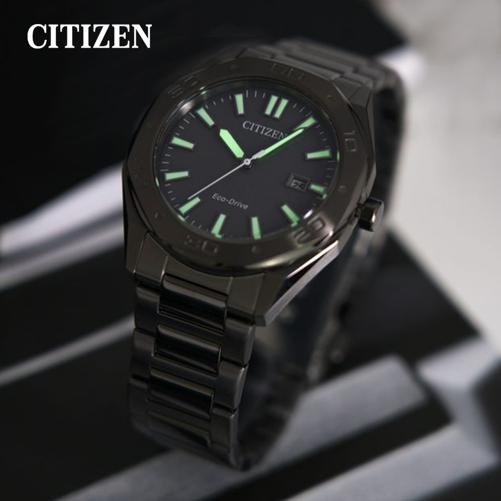 【WANgT】Citizen 星辰 BM7637-81H 皇家橡樹光動能八角形日期顯示夜光灰色沉穩紳士 不鏽鋼腕錶 手錶 | 蝦皮購物