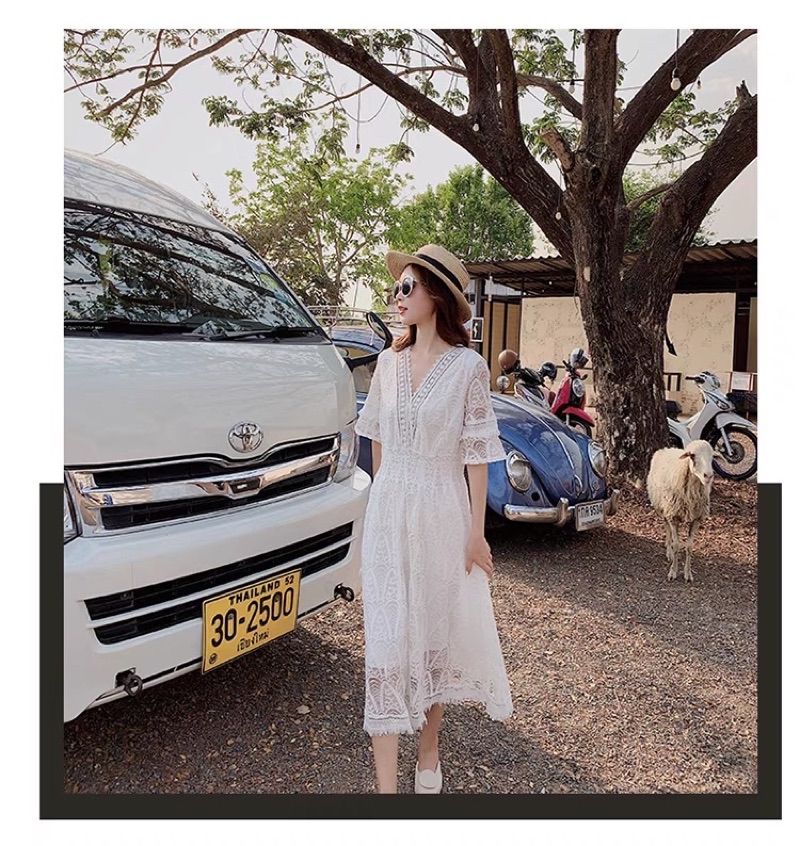 🎀Hanagirl 韓國🇰🇷氣質鏤空蕾絲 長洋裝 F052 禮服 | 蝦皮購物