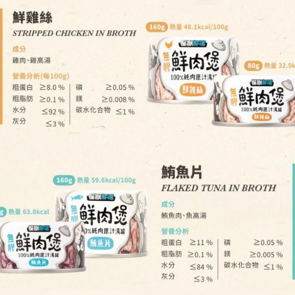【怪獸部落LitoMon】無膠鮮肉煲80g/160g副食罐 湯罐 犬貓副食 無膠 全口味 犬貓通用 無膠肉罐頭 副食罐頭 | 蝦皮購物