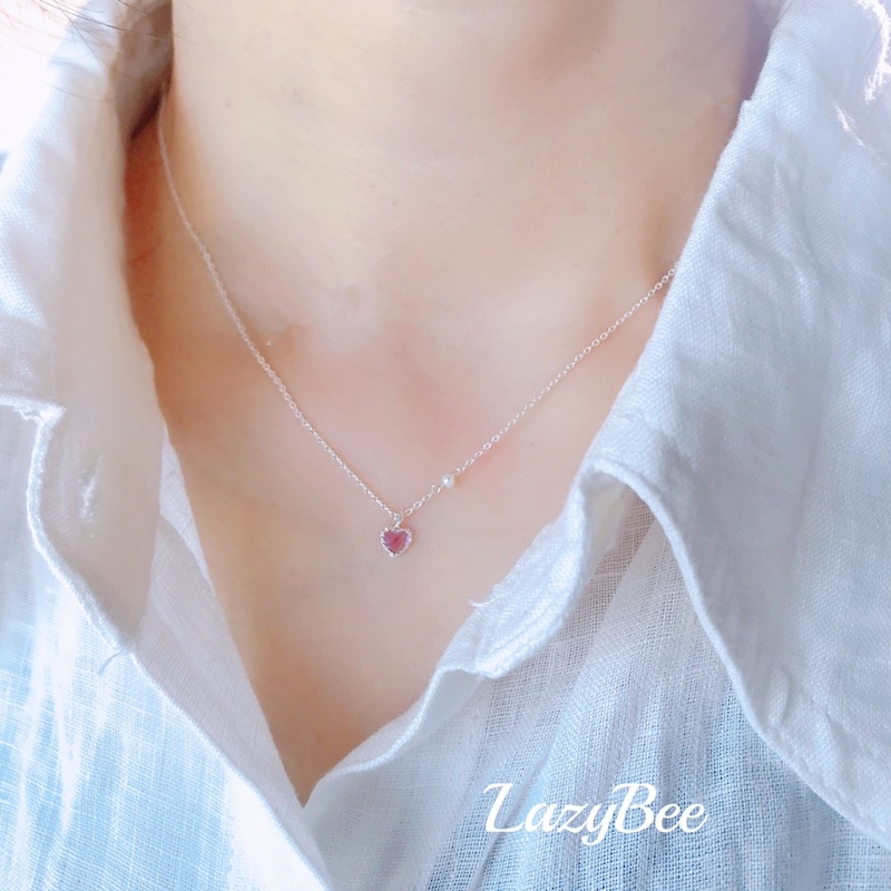 LazyBee 《韓國小眾》mini原石水晶珍珠項鍊｜紫水晶&藍玉髓&月光石｜現貨 | 蝦皮購物