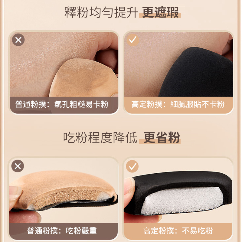 Suke.co 台灣現貨 GECOMO 黑鳳梨 三角粉撲 黑粉撲 雙面 乾濕兩用 氣墊粉撲 柔軟不吃粉 | 蝦皮購物