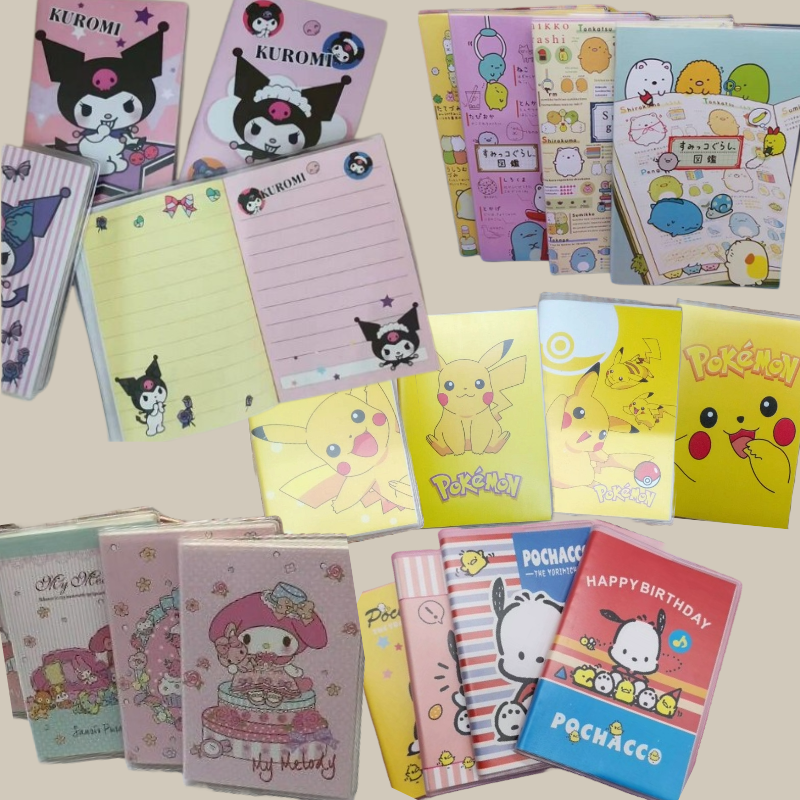 ⭐lisastar 台灣現貨 S16彩色內頁卡通手帳本 庫洛米筆記本 三麗鷗筆記本 角落生物筆記本 皮卡丘筆記 | 蝦皮購物