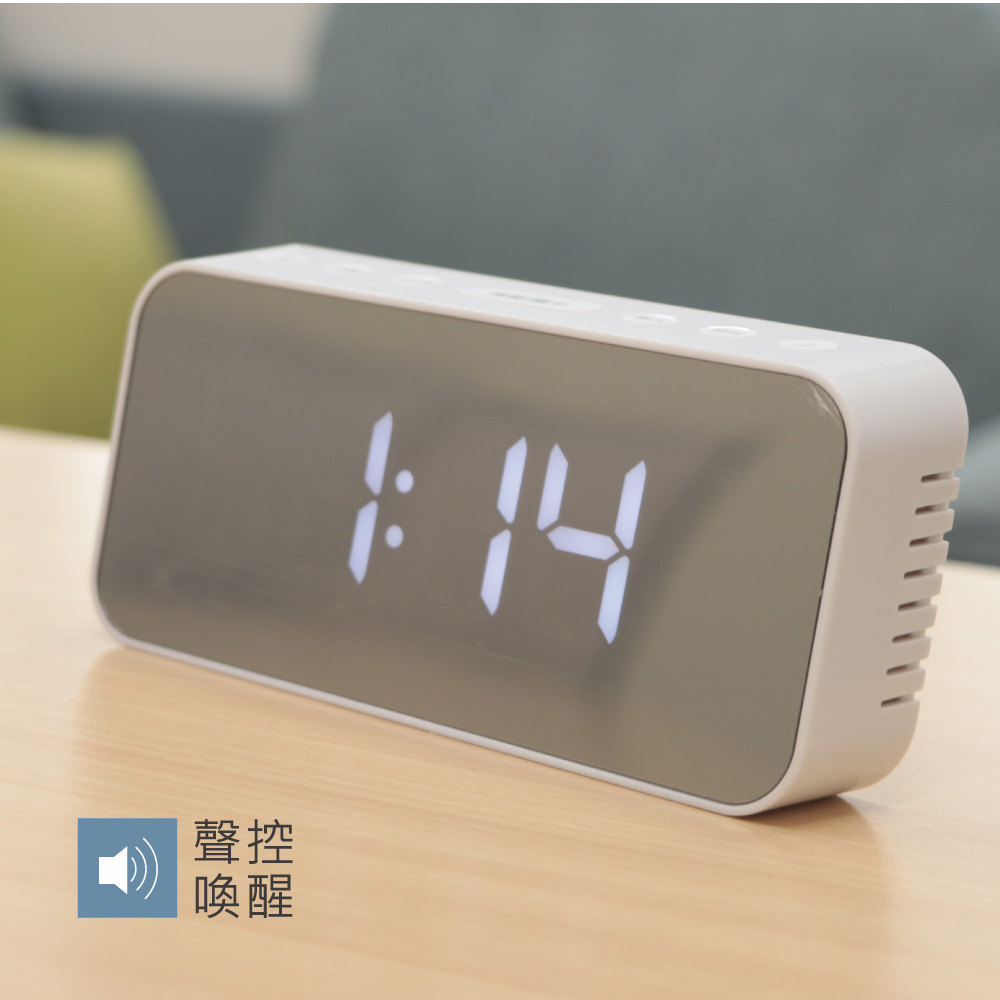 KINYO/耐嘉/多功能時尚鏡面電子鐘/TD-393/大字體顯示屏/可當鏡子/三段LED燈/小睡倒數功能/體積輕巧 | 蝦皮購物