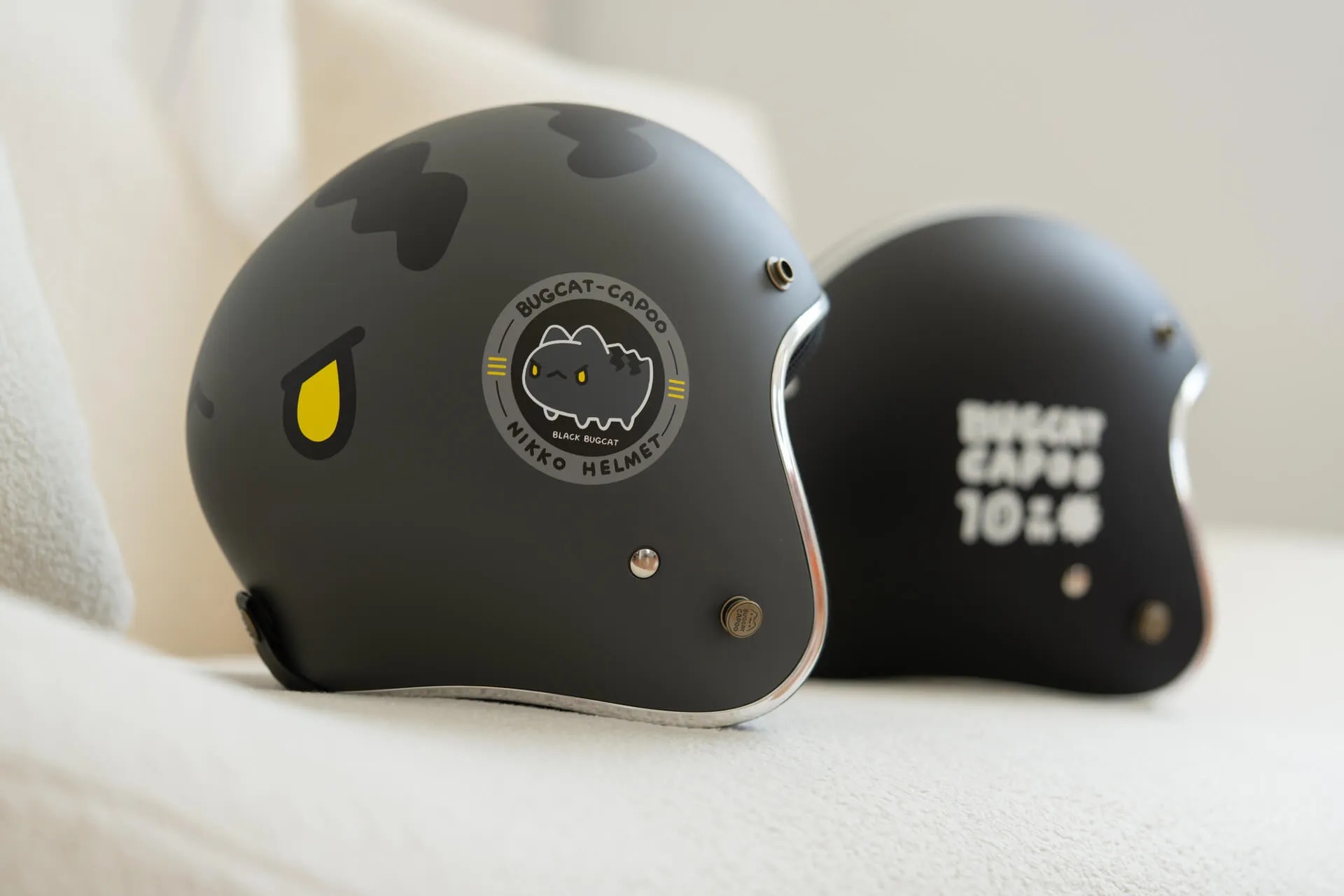 NIKKO N401 咖波10周年飛天車車黑色限定款 x 經典黑貓蟲復刻安全帽 復古安全帽 送防水長鏡片 附發票 | 蝦皮購物