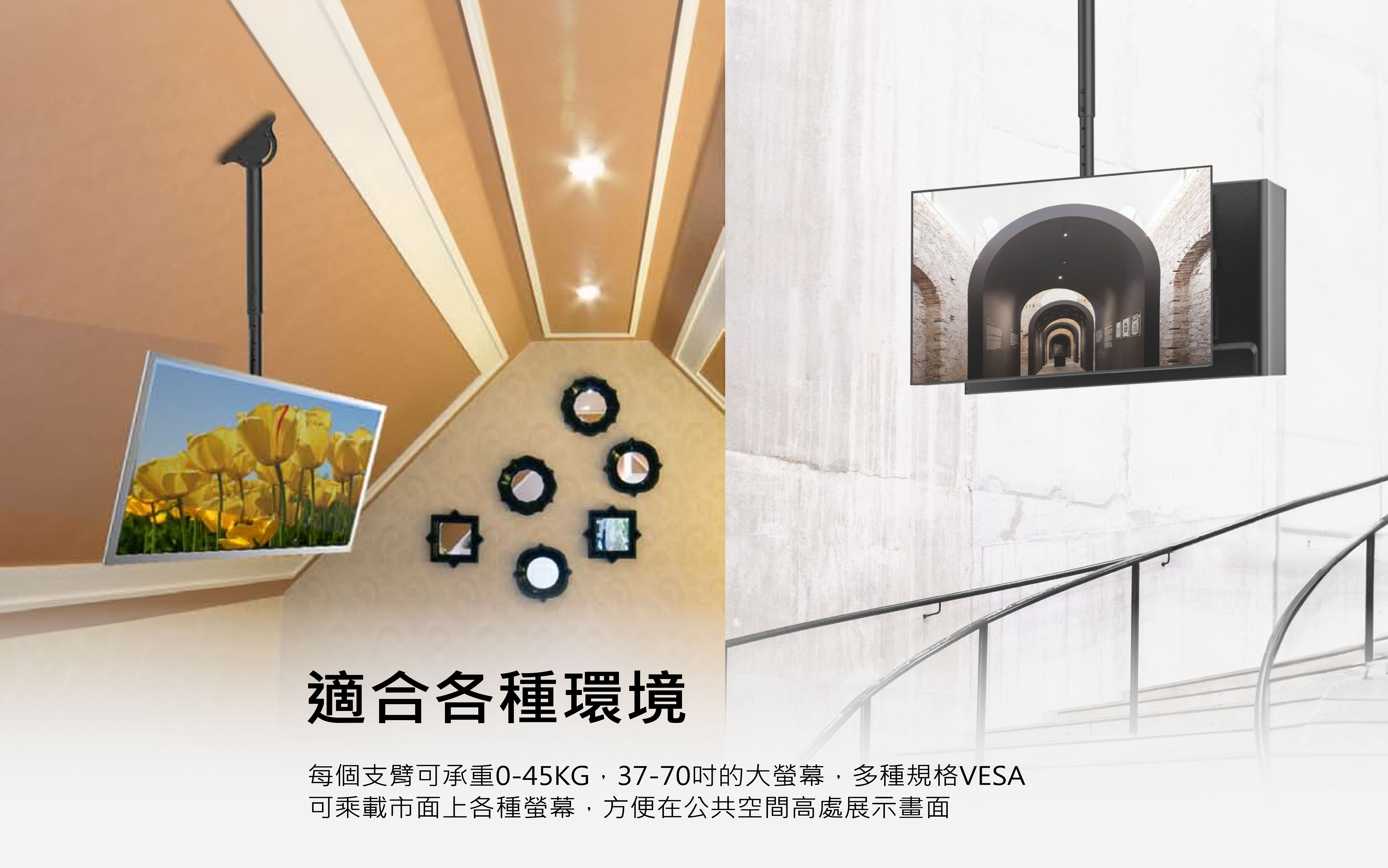 【瑞米 Raymii】 LT-9-M2 天花板雙螢幕電視伸縮垂吊支架 電視懸掛支架 雙螢幕電視架 顯示器吊掛支架 | 蝦皮購物