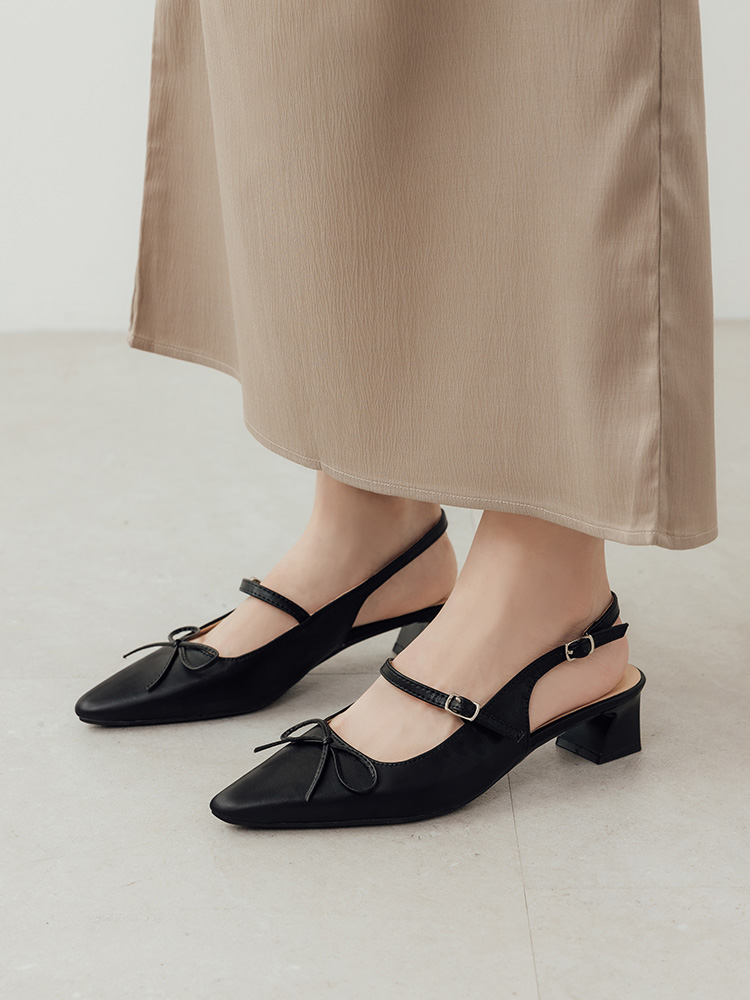 D+AF 跟鞋 尖頭鞋 包鞋 [甜美蝴蝶結尖頭後空跟鞋] 瑪莉珍鞋 4色 35-40號 瑪莉珍 瑪麗珍 後空跟鞋 | 蝦皮購物