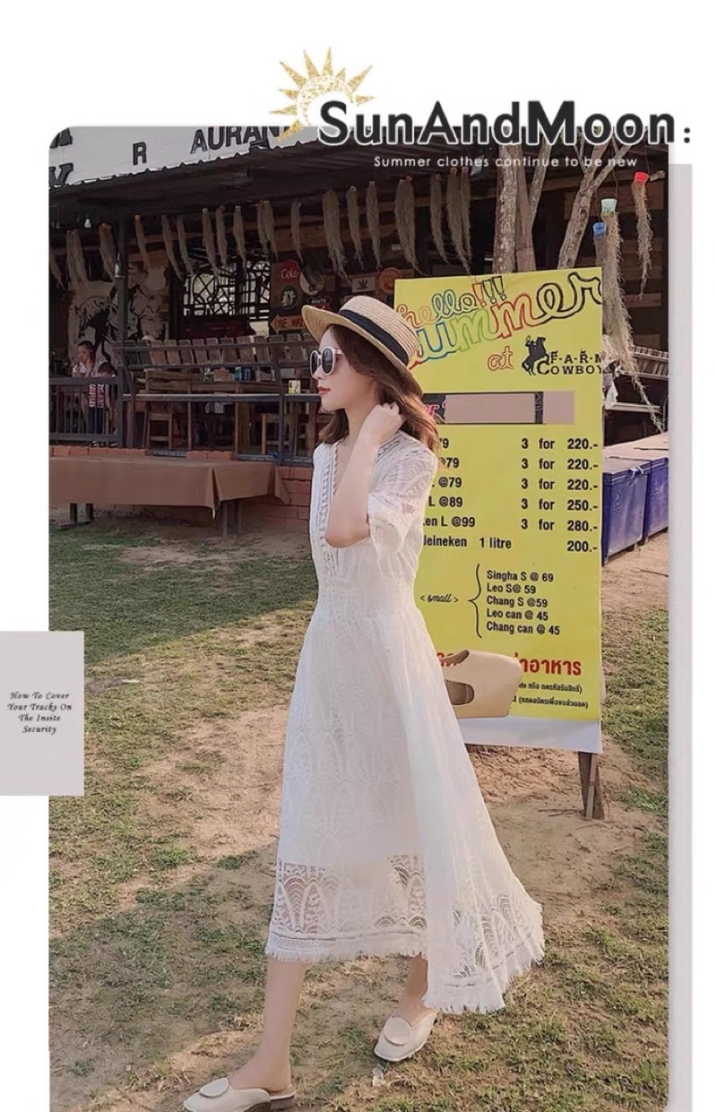 🎀Hanagirl 韓國🇰🇷氣質鏤空蕾絲 長洋裝 F052 禮服 | 蝦皮購物